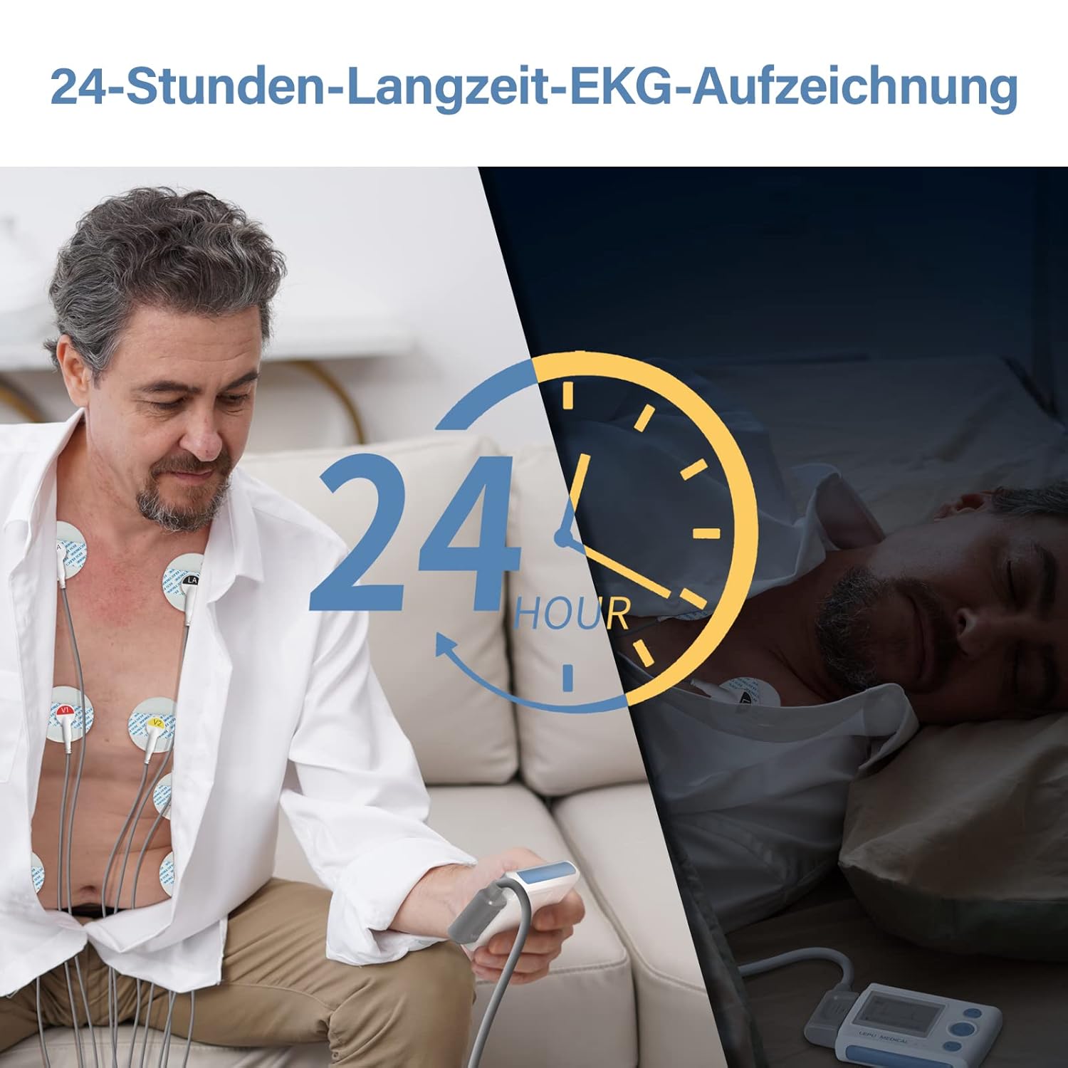 قیمت و خرید دستگاه مانیتور هولتر 24 ساعته نوار قلب با آنالیز AI-ECG Wellue 12 کانال، با رایانه ...